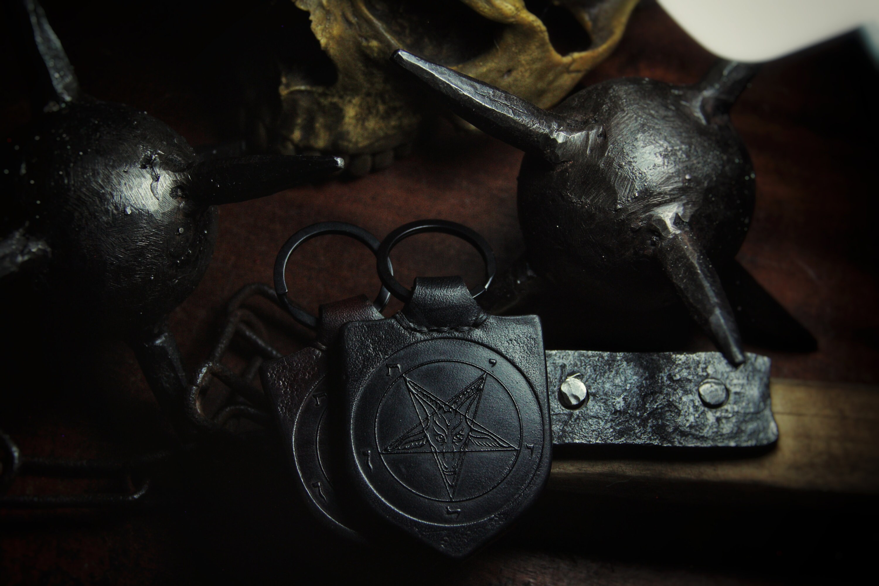 Satanic Key Ring goat Mit Uns With Baphomet on the | Etsy