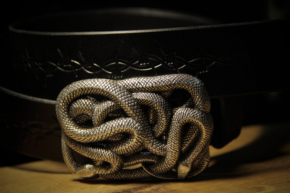Leather Belt snakes and Key Fob sigil of - Etsy