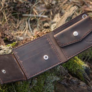 Leather wallet Viking Axes Aegishjalmur | Etsy