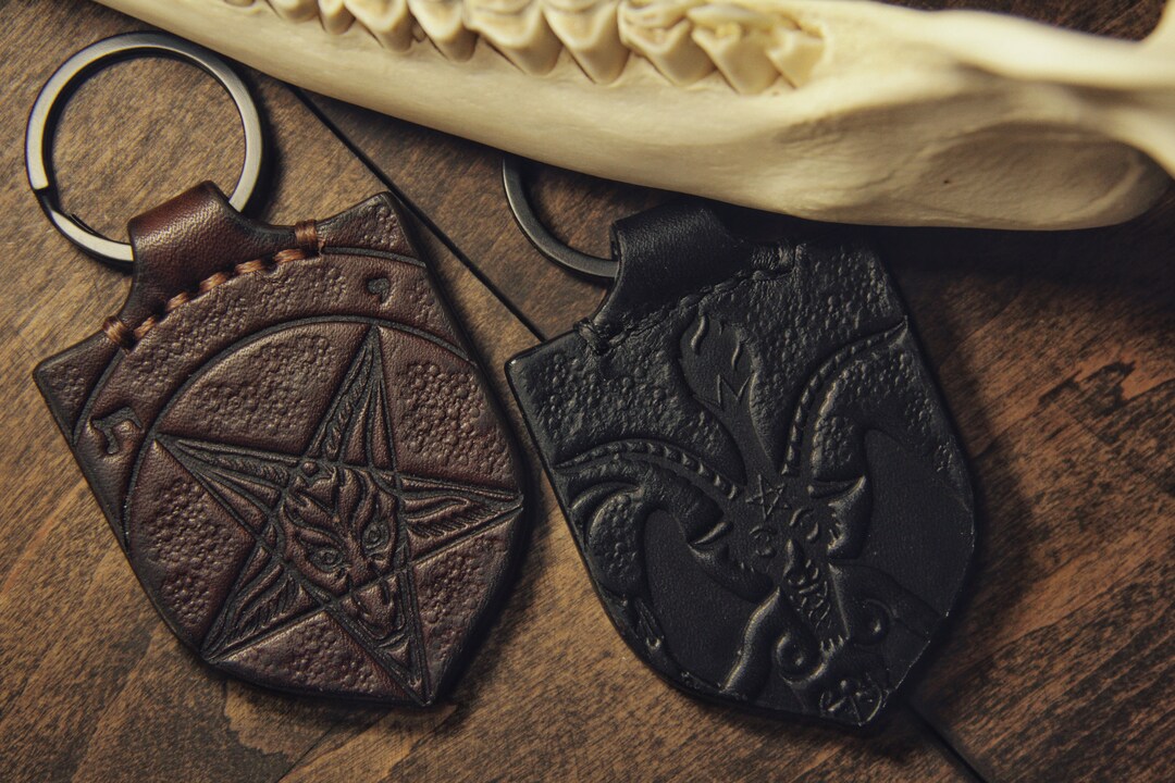 Satanic Key Rings "baphomet". Big Baphomet on the Front Side, Big ...