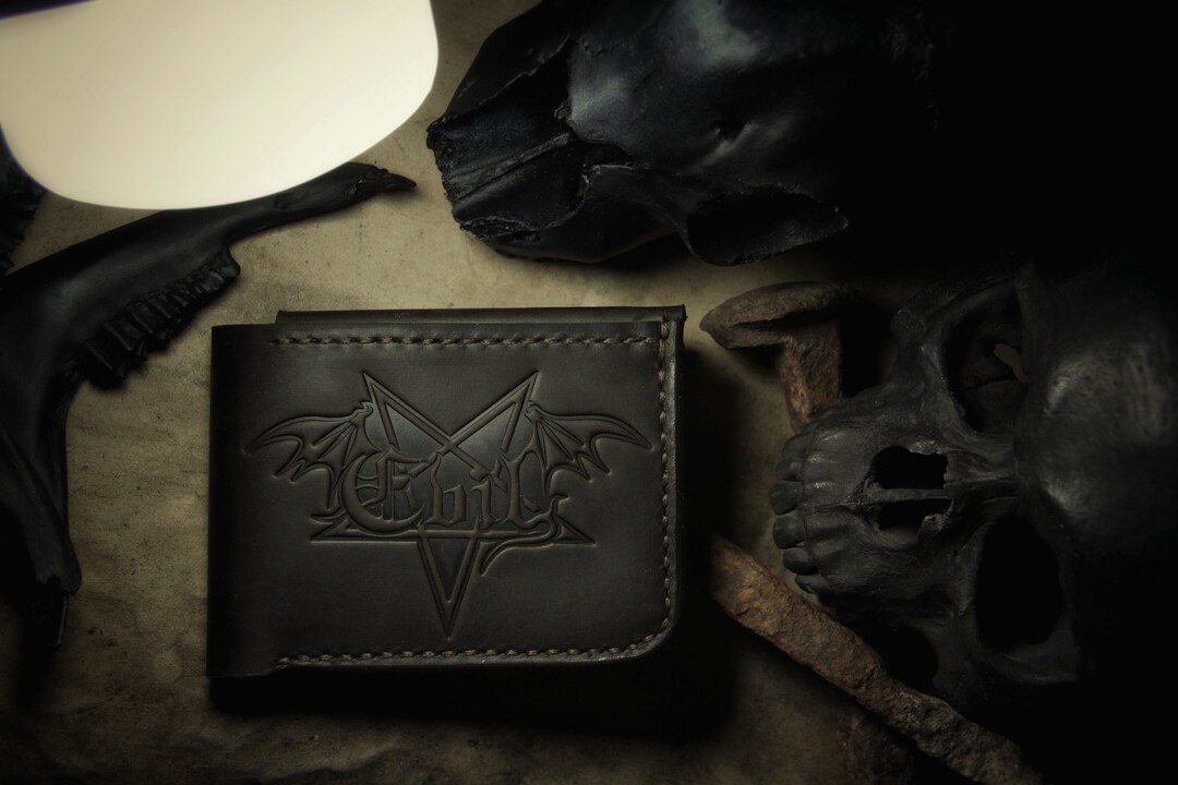 Leather Wallet "evil" (with Permission From Evil Band) - Etsy