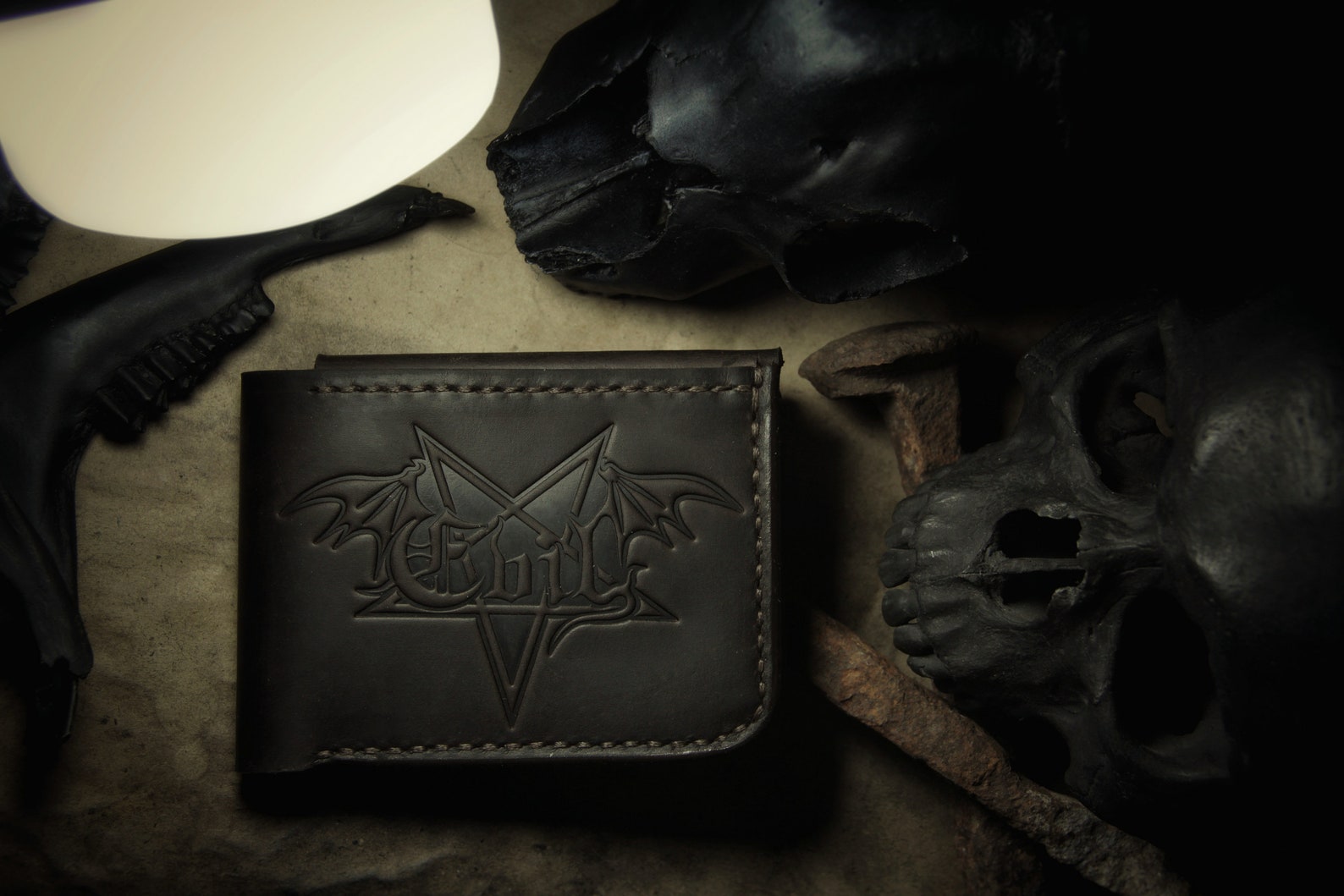 Leather Wallet evil with Permission From Evil - Etsy