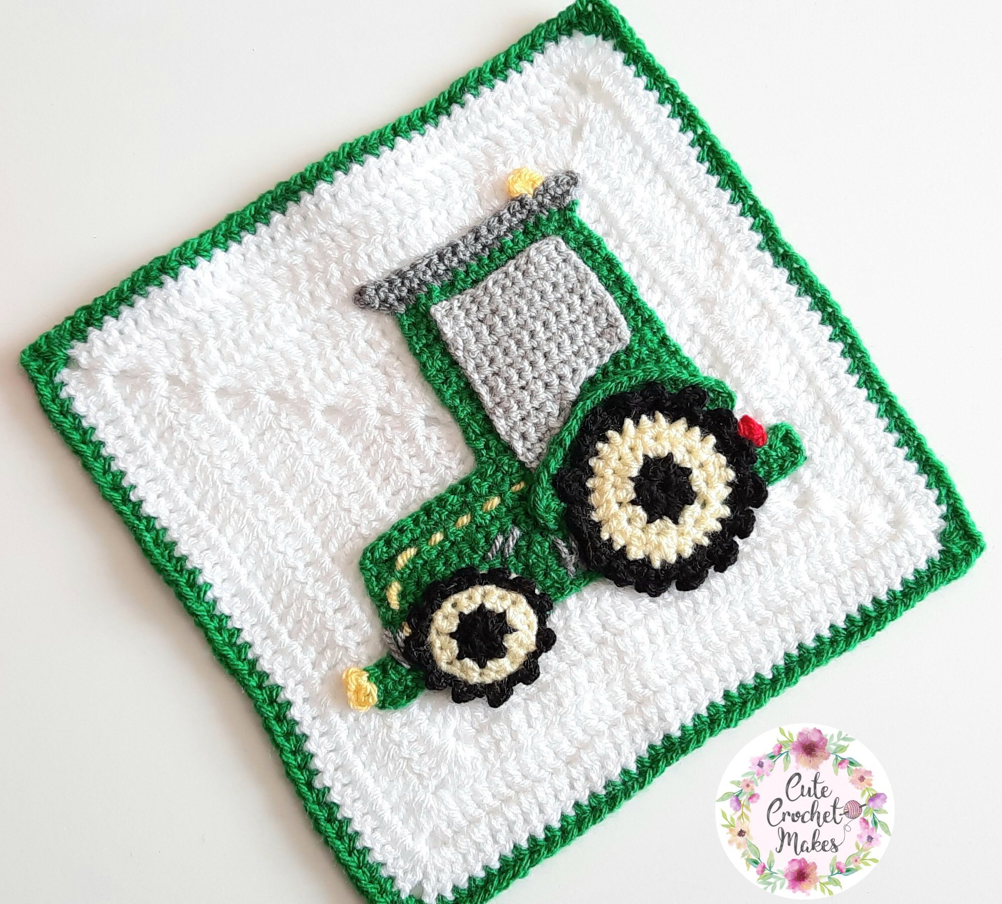 Crochet Tractor Applique PDF Pattern INSTANT DOWNLOAD - Etsy