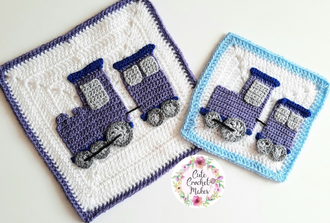 Crochet Train Applique Pattern PDF INSTANT DOWNLOAD Train - Etsy