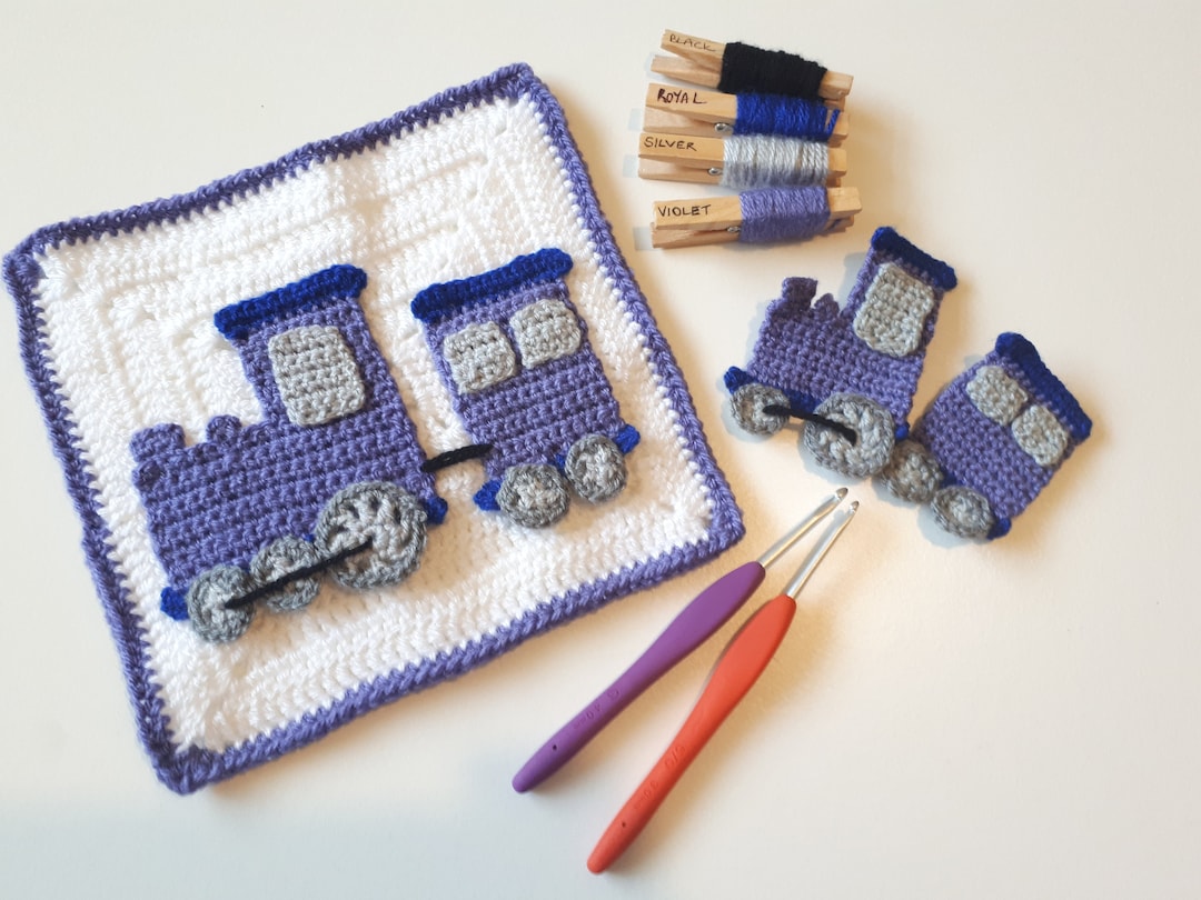 Crochet Train Applique Pattern PDF, INSTANT DOWNLOAD, Train and ...