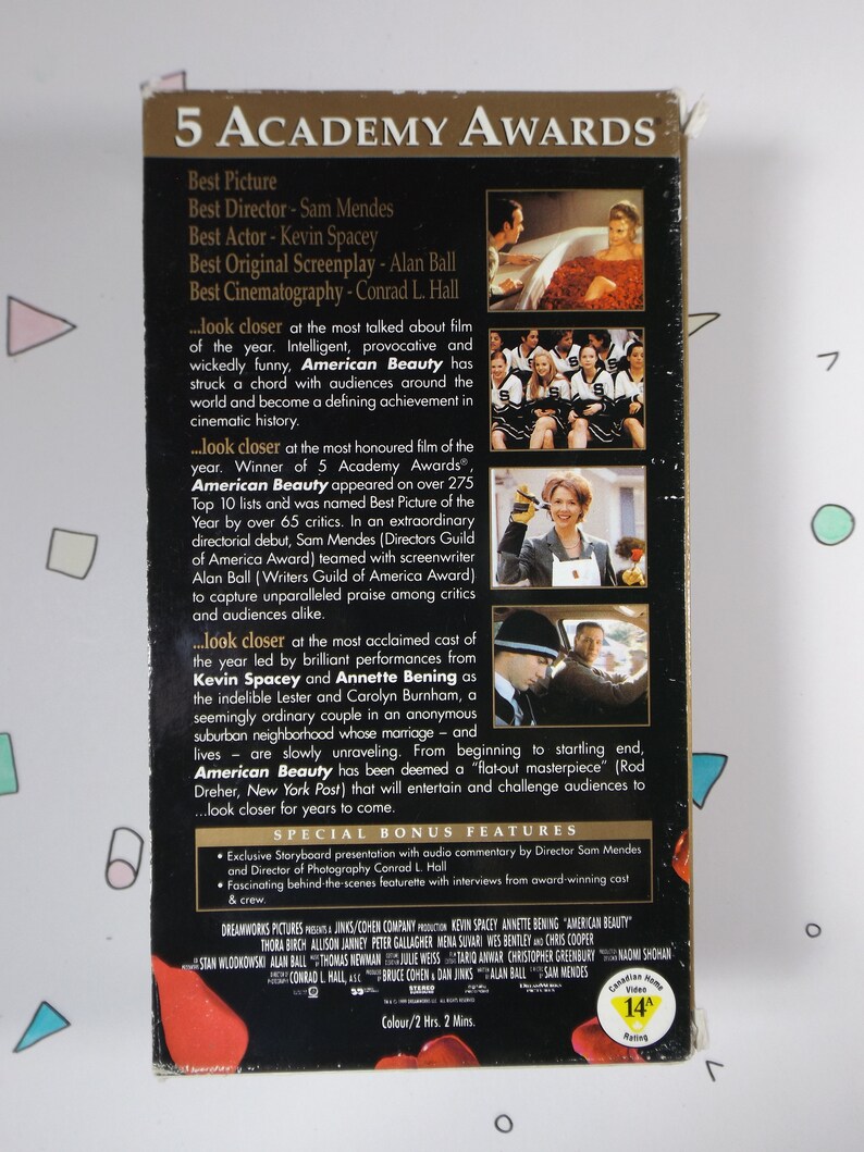 American Beauty VHS Collectors Edition Awards Edition 1999 2 - Etsy