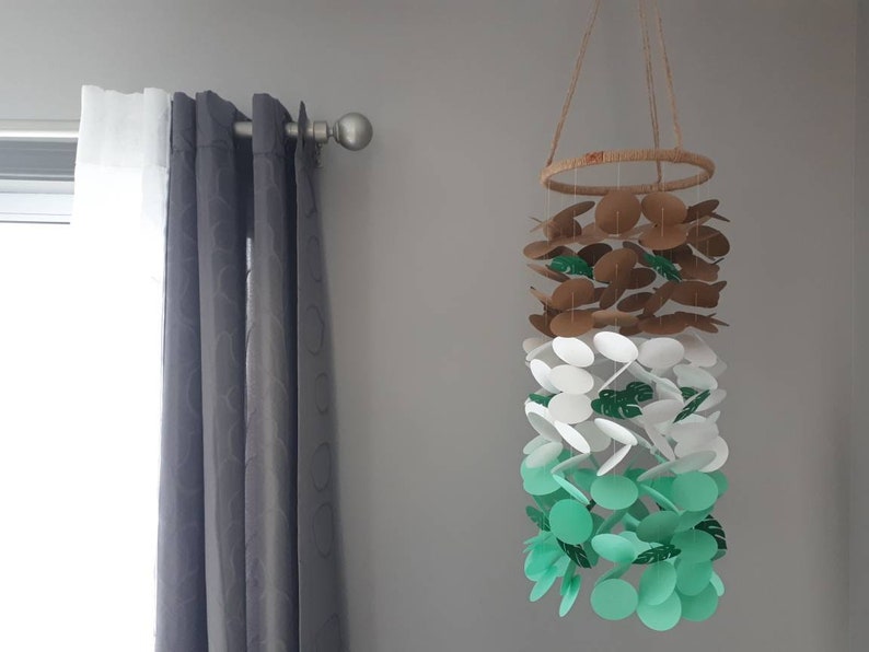 Mobile feuille boho vert. Mobile papier. Chambre bébé. Chambre | Etsy