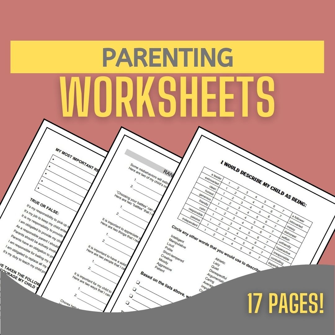 Parenting Worksheets for Parents - Etsy