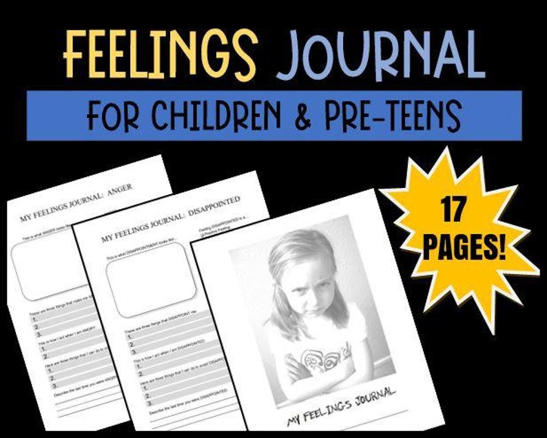 Feelings Journal for Child and Teen - Etsy