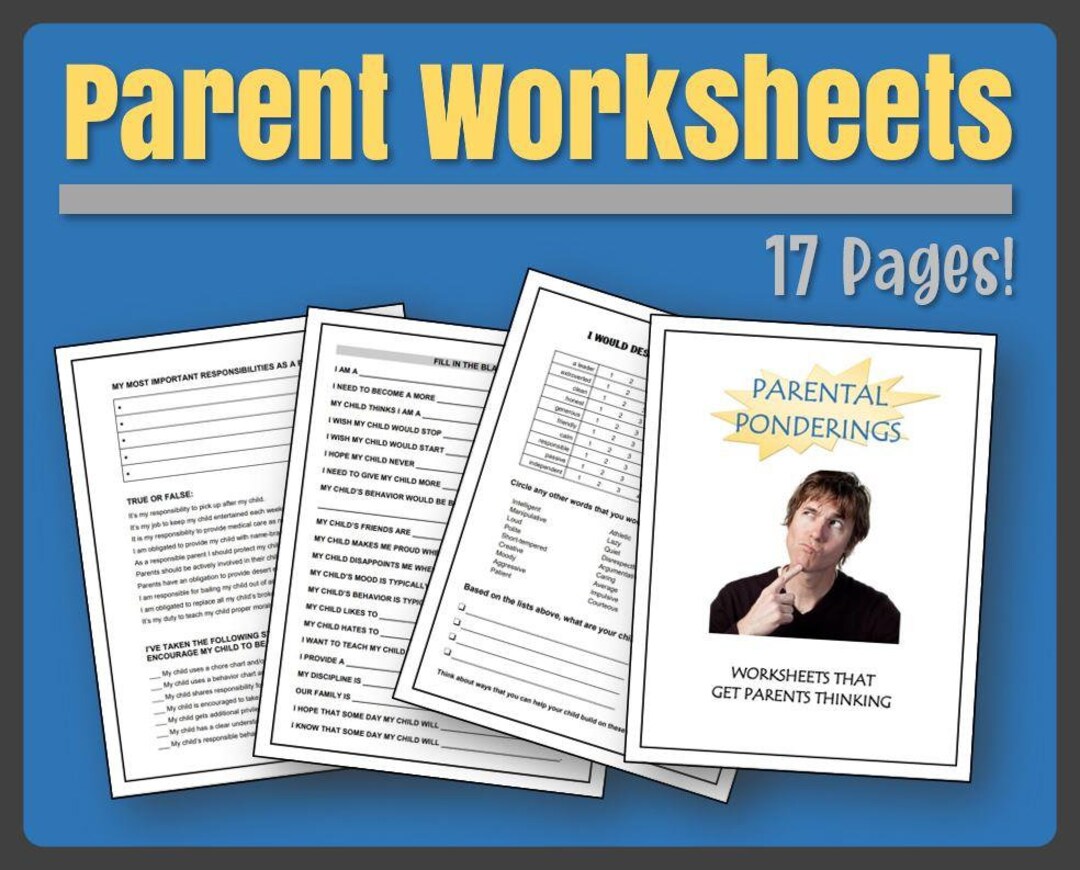 Parenting Worksheets for Parents - Etsy