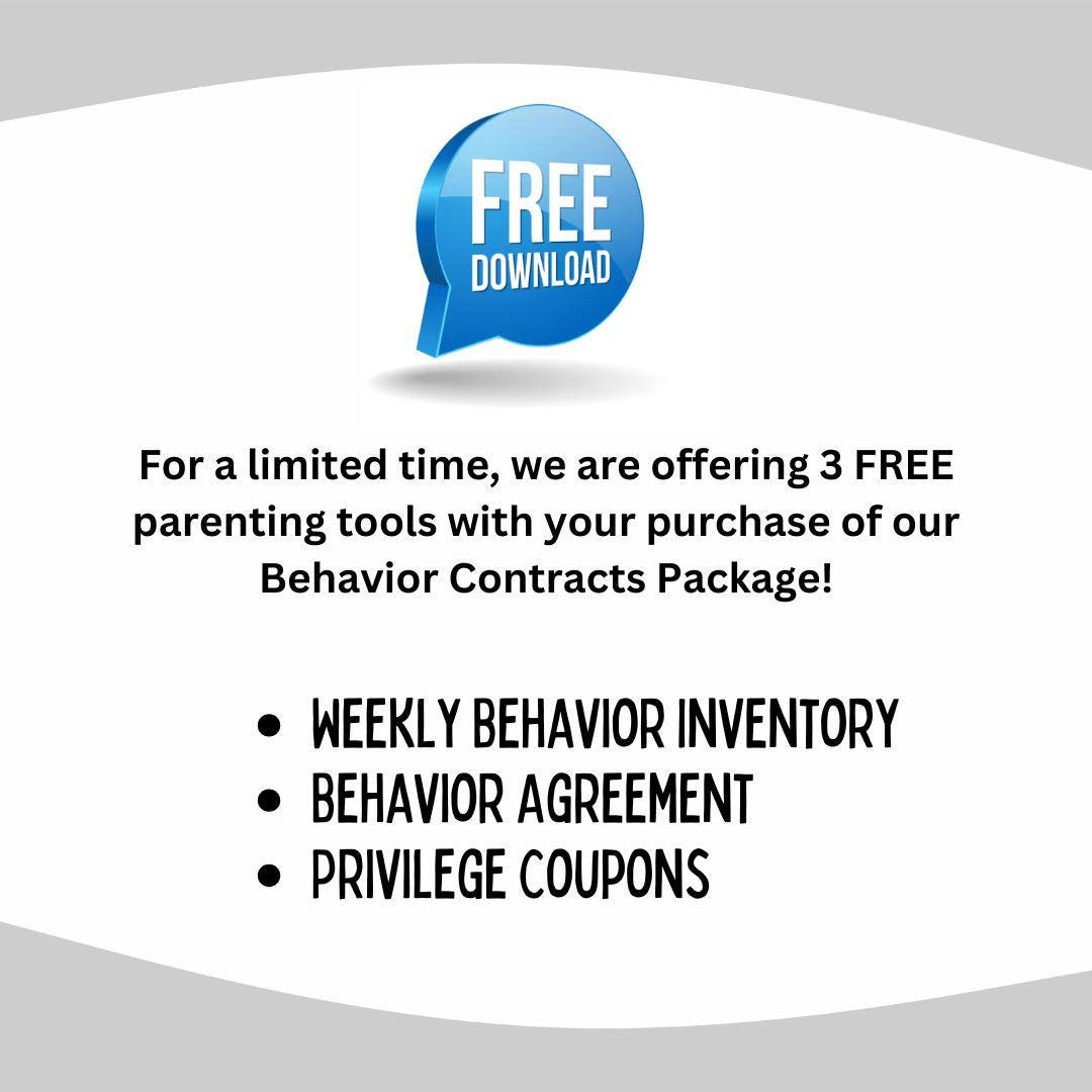 Behavior Contracts for Child or Teen - Contract for Teens or Kids ...