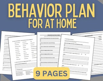 Behavior Plan for Child or Teen - Parenting Tool - Etsy