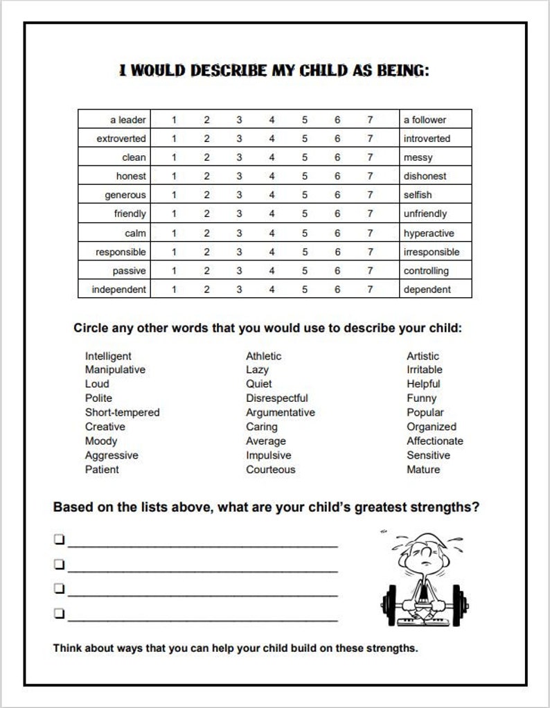 Parenting Worksheets for Parents - Etsy