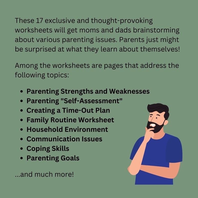 Parenting Worksheets for Parents - Parental Improvement Pages - Etsy