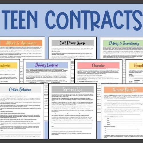 Behavior Contract for Child or Teen 8 Printable Contracts - Etsy