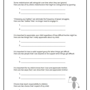 Parenting Worksheets for Parents - Etsy