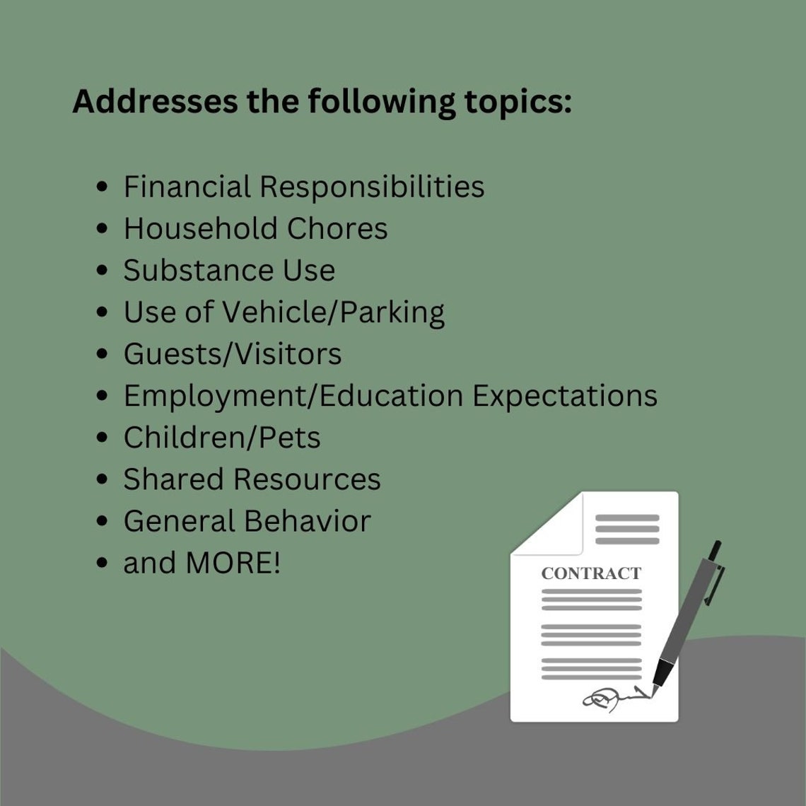 Adult Child Behavior Contract: Household Expectations Agreement ...