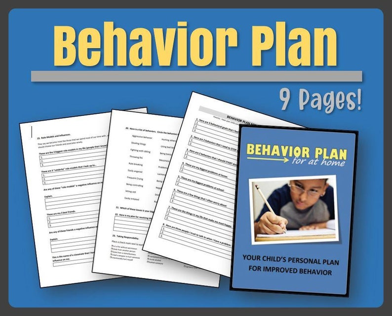 Behavior Plan for Child or Teen Parenting Tool - Etsy