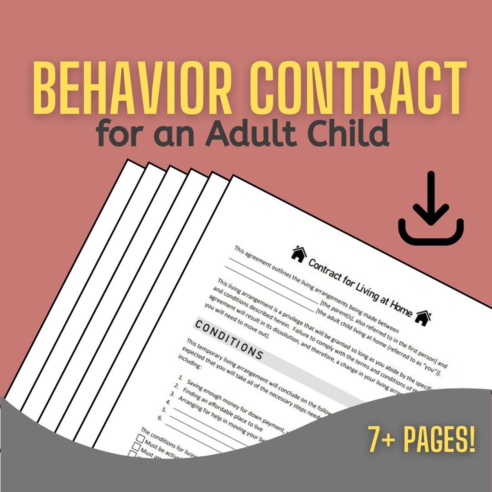 Contract for an Adult Child Living at Home - Etsy