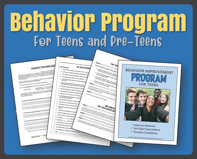 Parenting Teen Behavior Program W/ Chart - Etsy