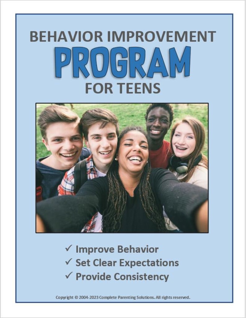 Parenting Teen Behavior Program W/ Chart - Etsy