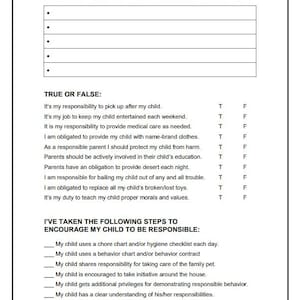 Parenting Worksheets for Parents - Etsy