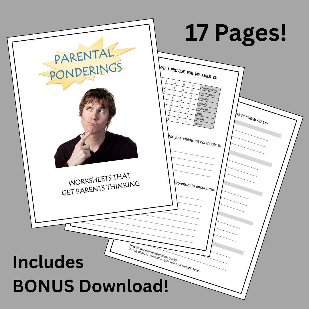 Parenting Worksheets for Parents - Parental Improvement Pages - Etsy