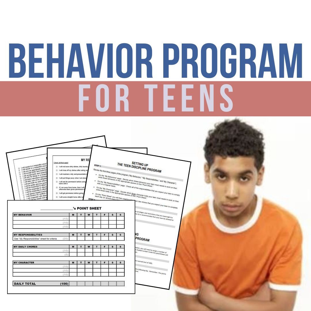 Parenting Teen Behavior Program W/ Chart - Etsy