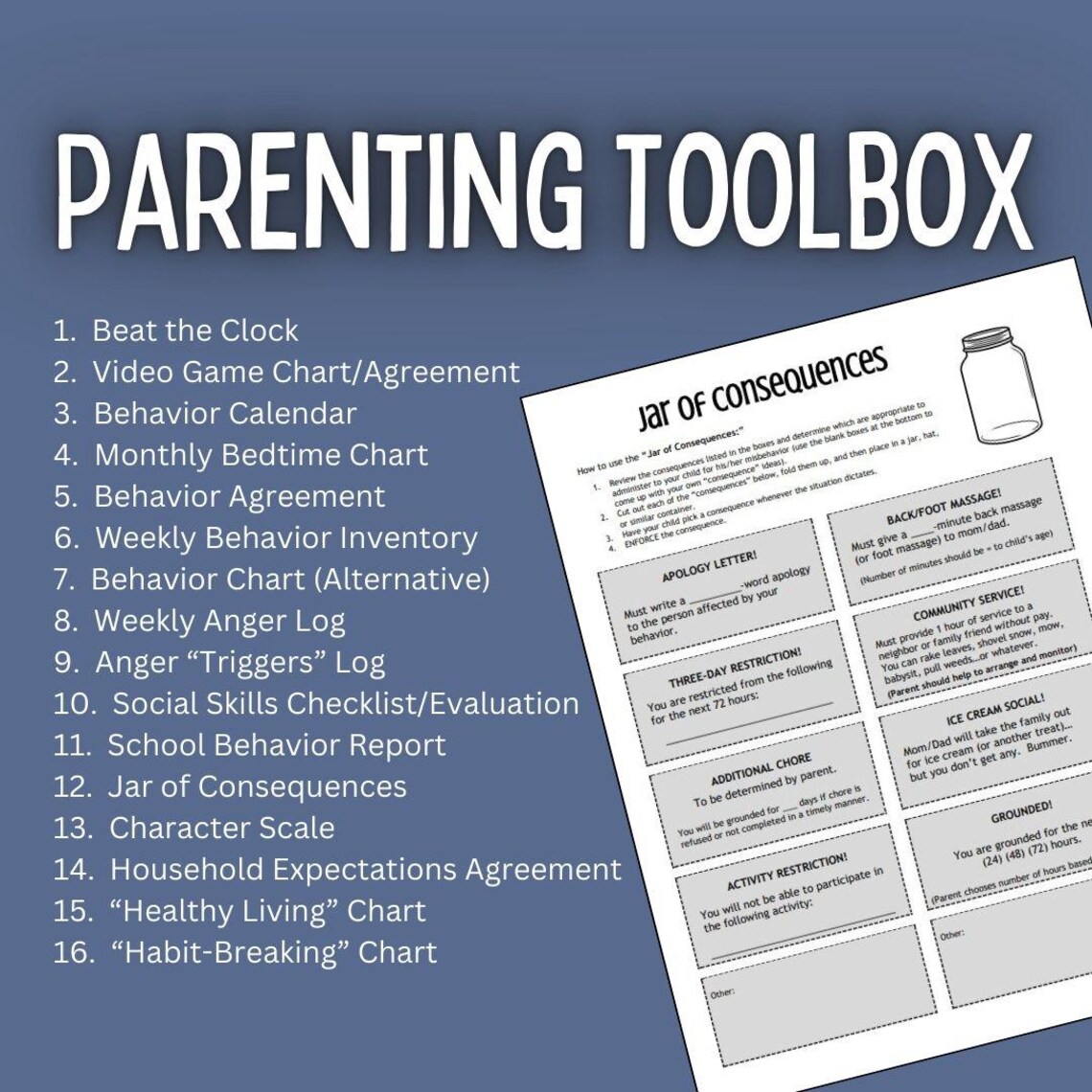 16 Printable Parenting Tools: Charts, Worksheets, and Behavior ...