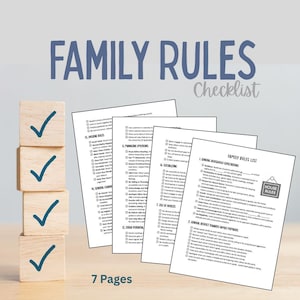 Family Rules Checklist | Household Expectations | Parenting Tool ...