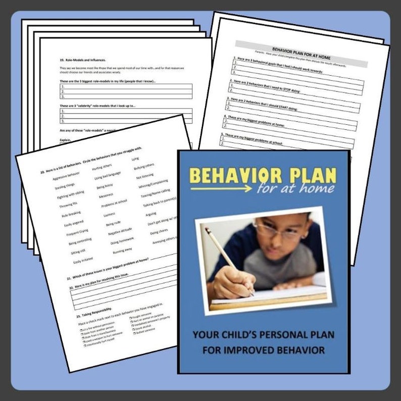 Behavior Plan for Child or Teen - Parenting Tool - Etsy
