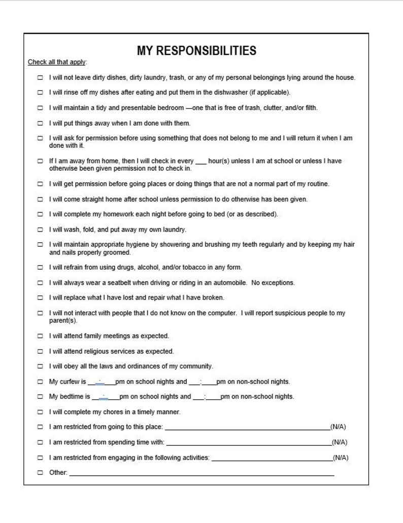 Parenting Teen Behavior Program W/ Chart - Etsy