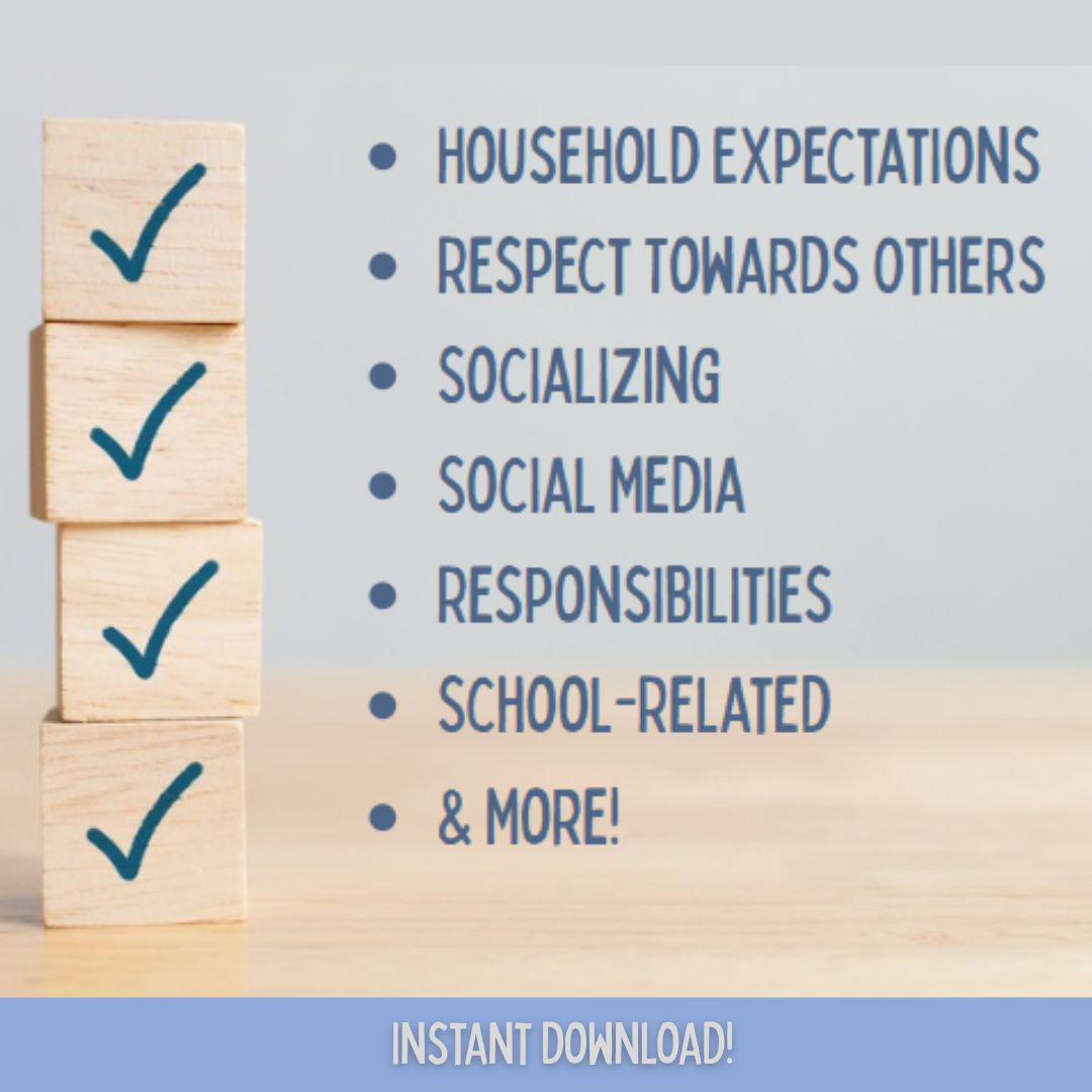 Family Rules Checklist | Household Expectations | Parenting Tool ...