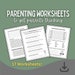 Parenting Worksheets for Parents Parental Improvement Pages - Etsy