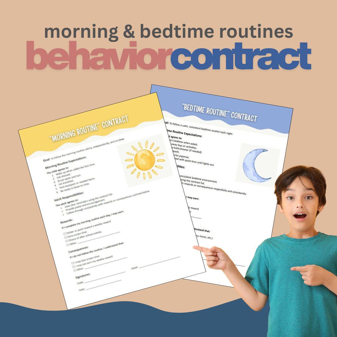 Morning & Bedtime Routines | Behavior Contract for Kids | Parenting ...