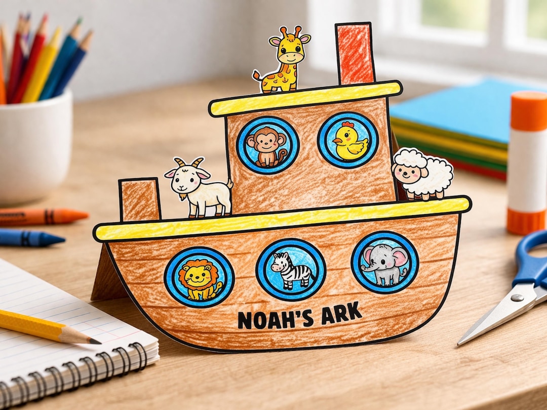 Noah's Ark Activity for Kids, Kids Colorong Church Activity, Sunday ...