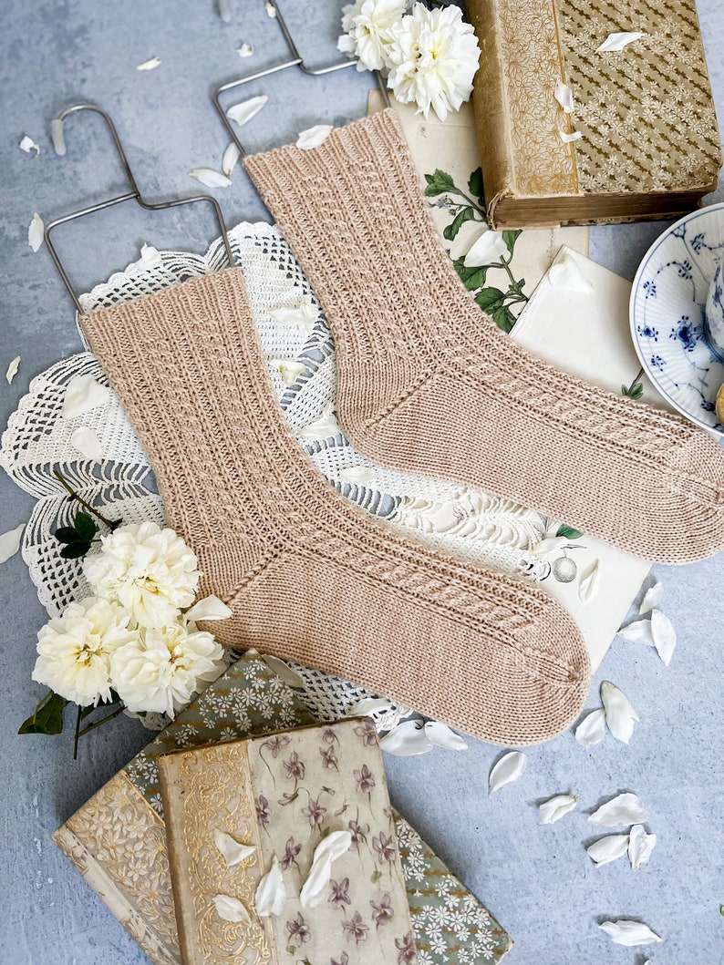 Knitting Pattern: Seaward Flow Socks / Textured Socks Knitting Pattern ...