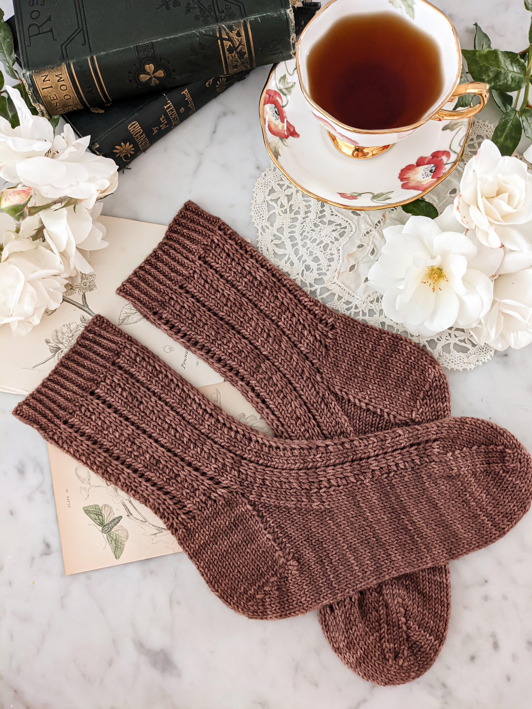 Knitting Pattern: Parnassian Socks / Textured Socks Knitting Pattern ...