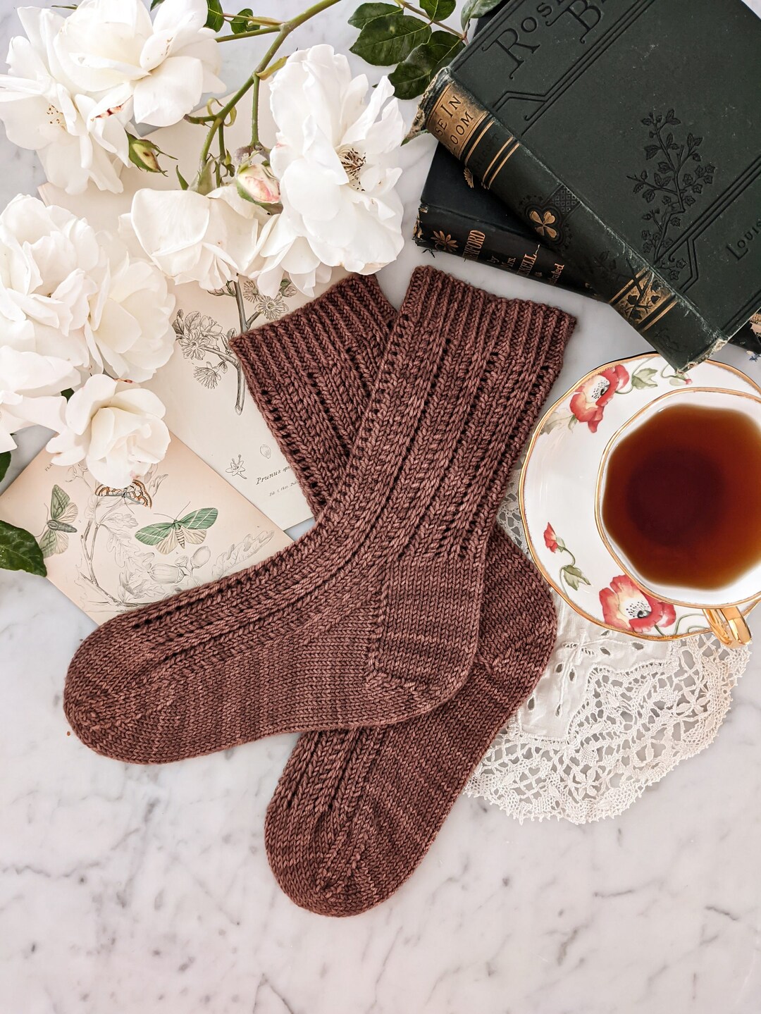 Knitting Pattern: Parnassian Socks / Textured Socks Knitting Pattern ...