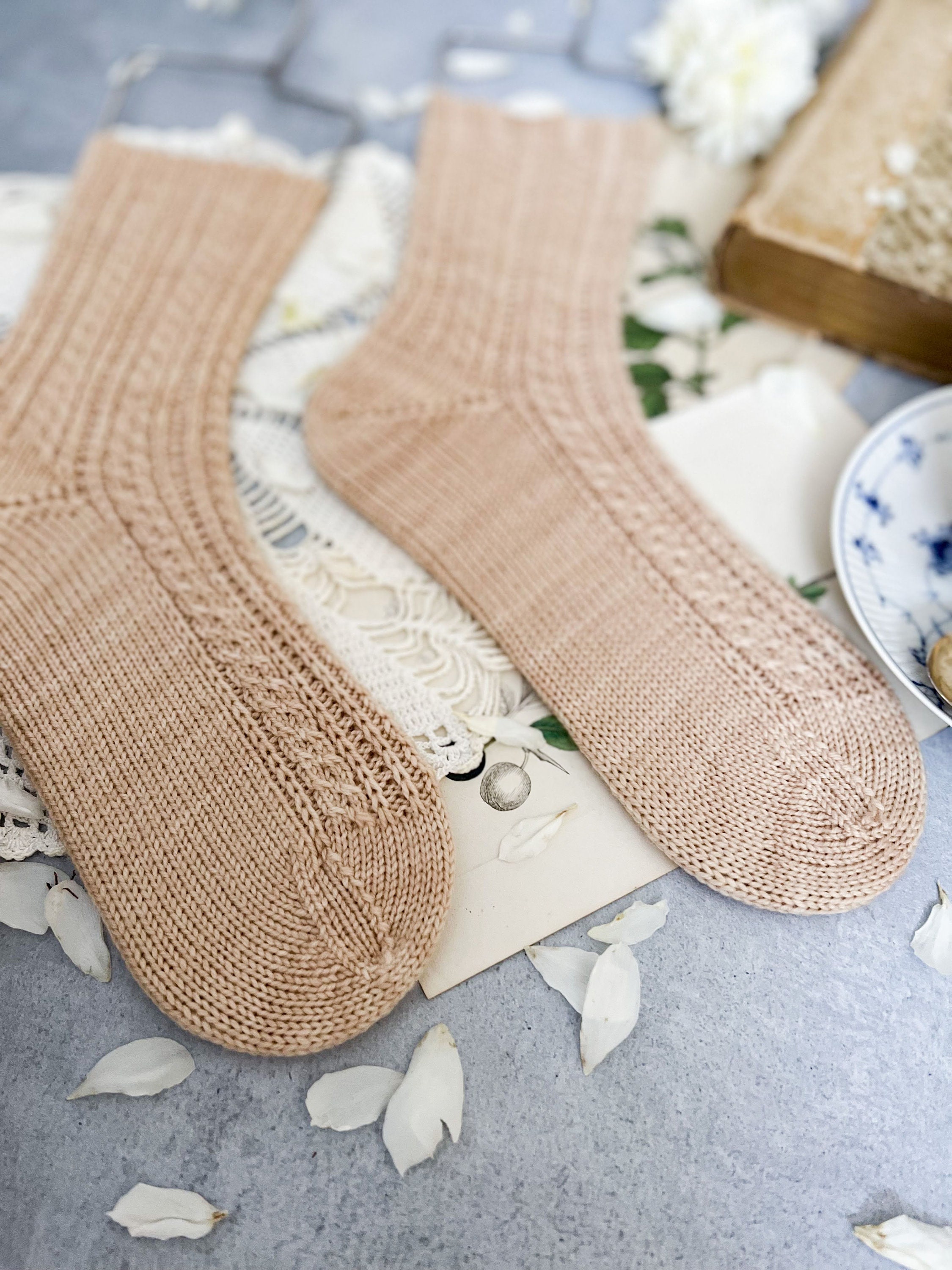 Knitting Pattern: Seaward Flow Socks / Textured Socks Knitting Pattern ...