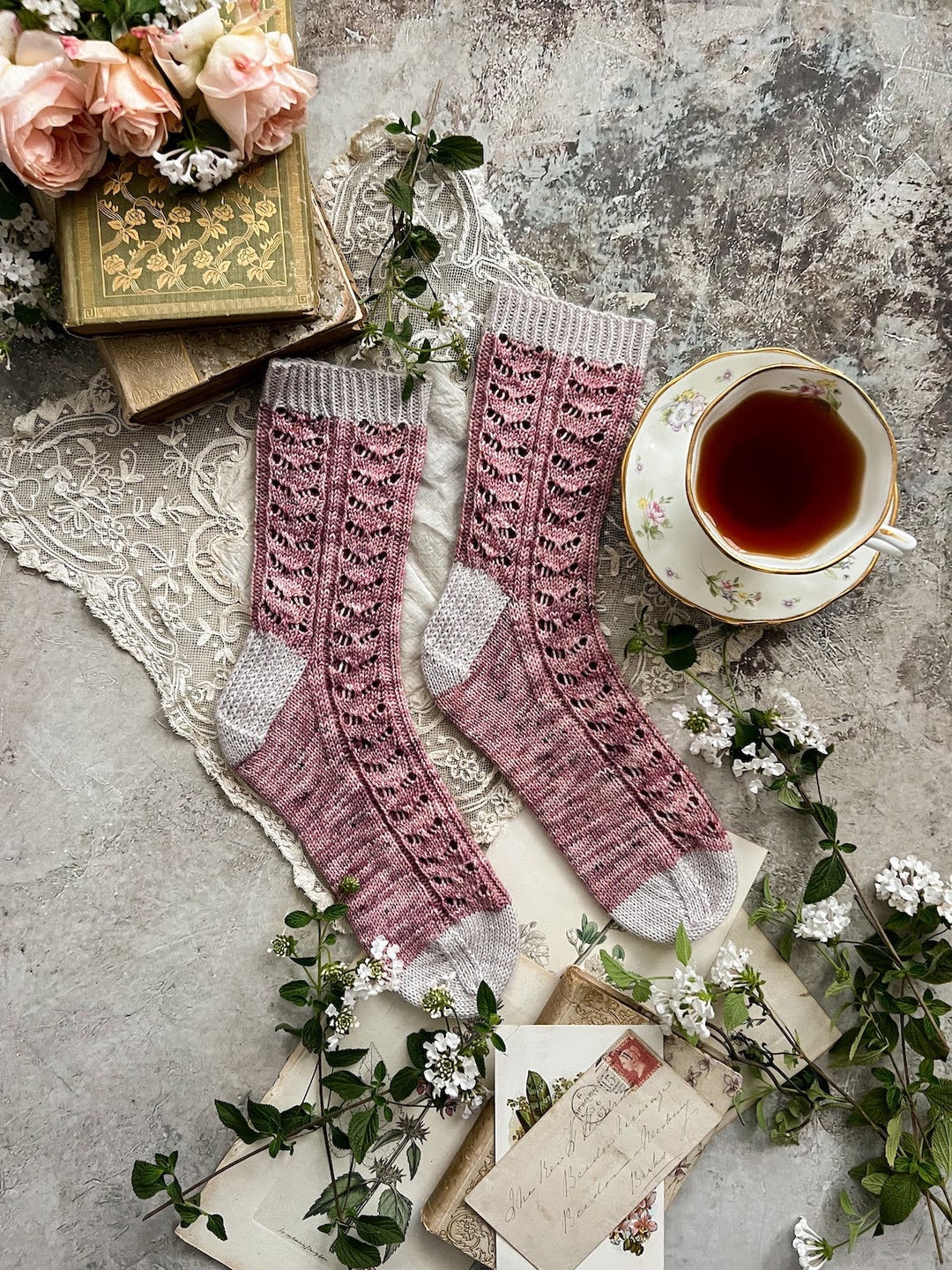 Knitting Pattern: the Duke Who Gives It All up / Lacy Knit Socks, Lace ...