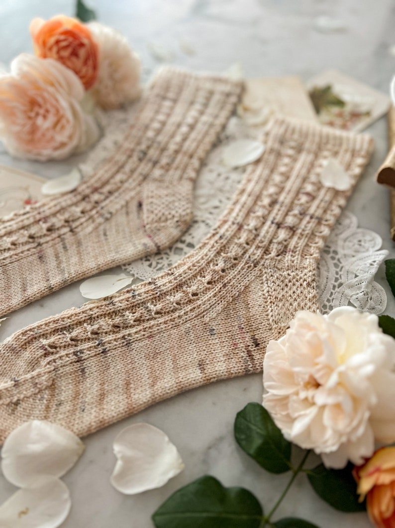 Knitting Pattern: Marriage of Convenience Socks / Lacy Knit Socks, Lace ...