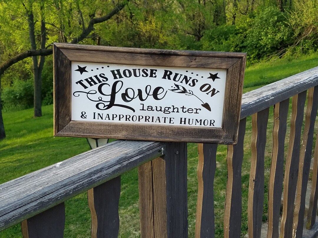 This House Runs on Inappropriate Humor Framed Sign - Etsy