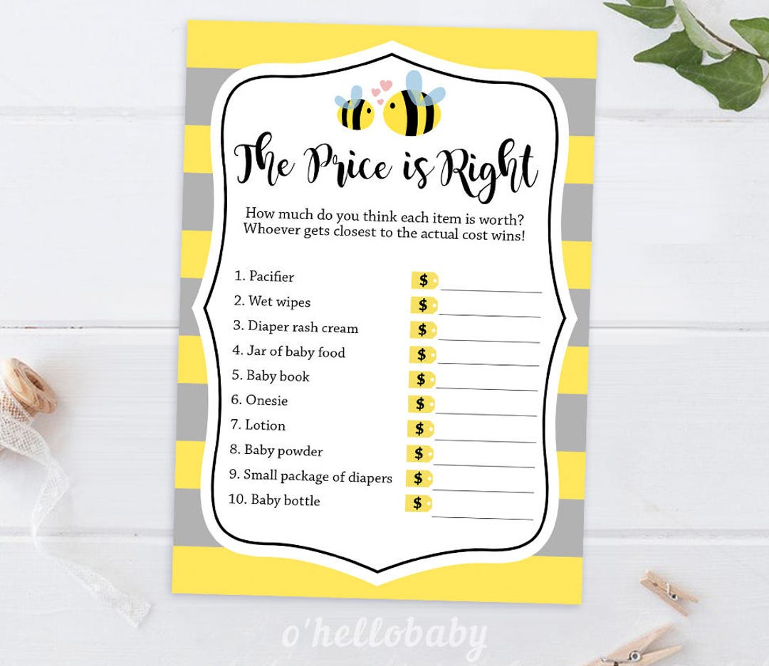 Bumble Bee Baby Shower Games