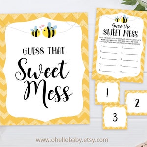 Printable Bumble Bee Baby Shower Games Yellow Baby Shower - Etsy