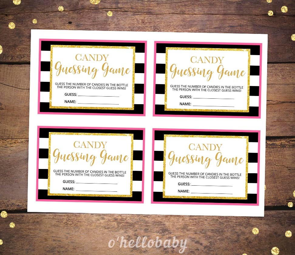 Printable Baby Shower Games Printable Candy Guessing Game | Etsy UK