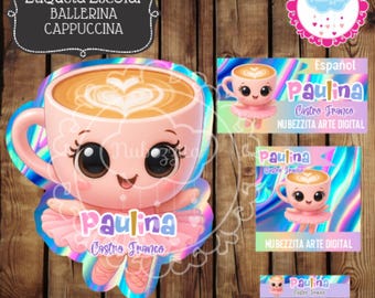Ballerina Capuccina Etiquetas Escolares, Capuchina Stickers Escolares ...