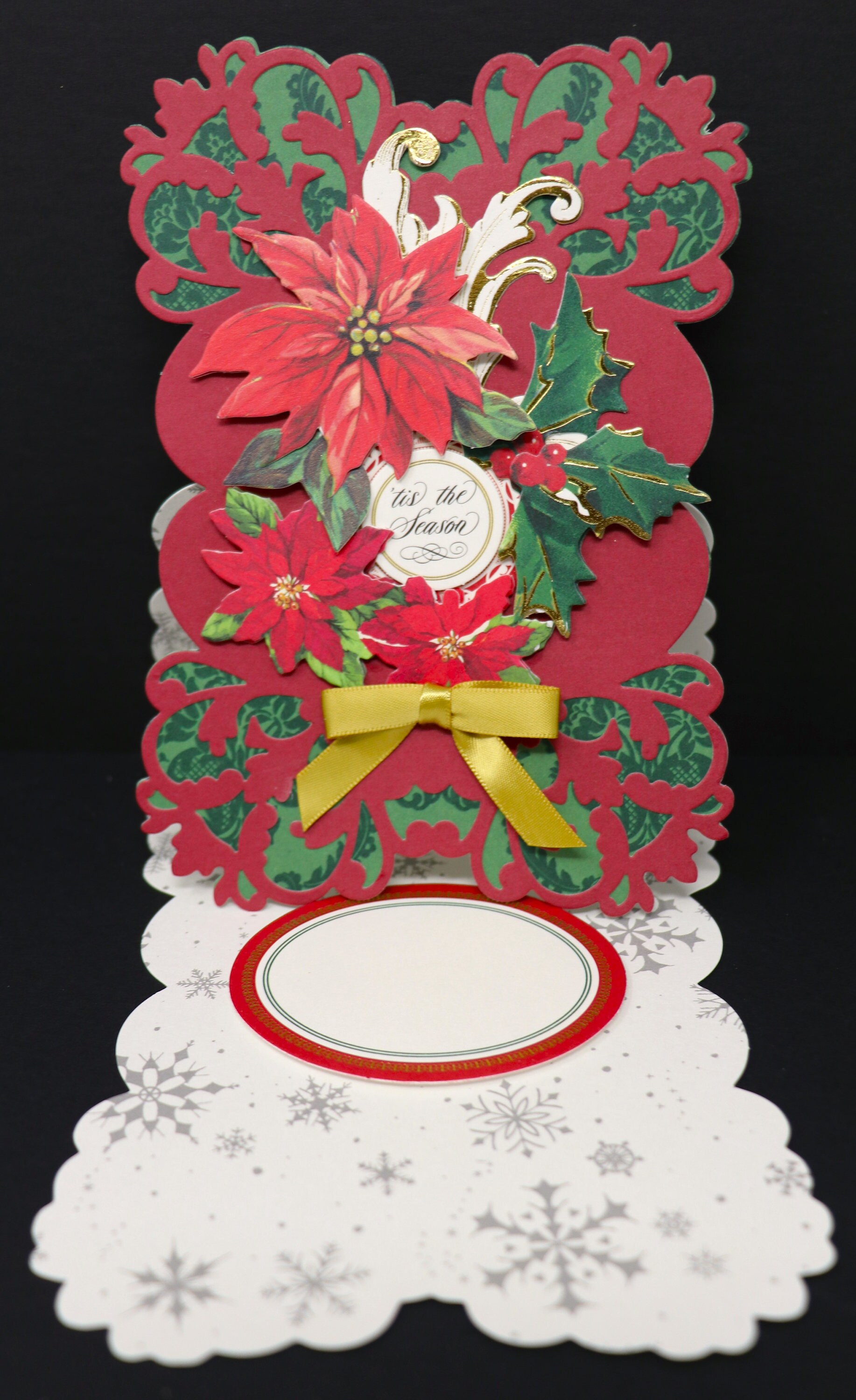 Handmade Elegant Victorian Vintage Red 5x7 'tis the Season Christmas ...