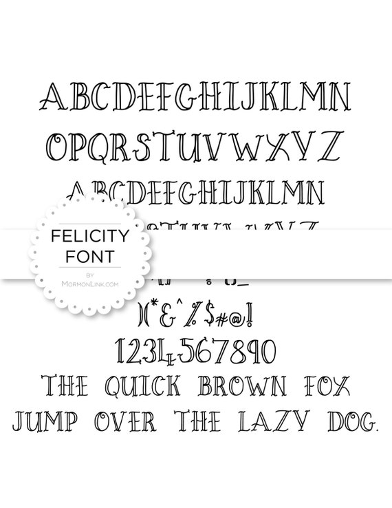 Felicity Script Font Instant Download Digital Artwork | Etsy