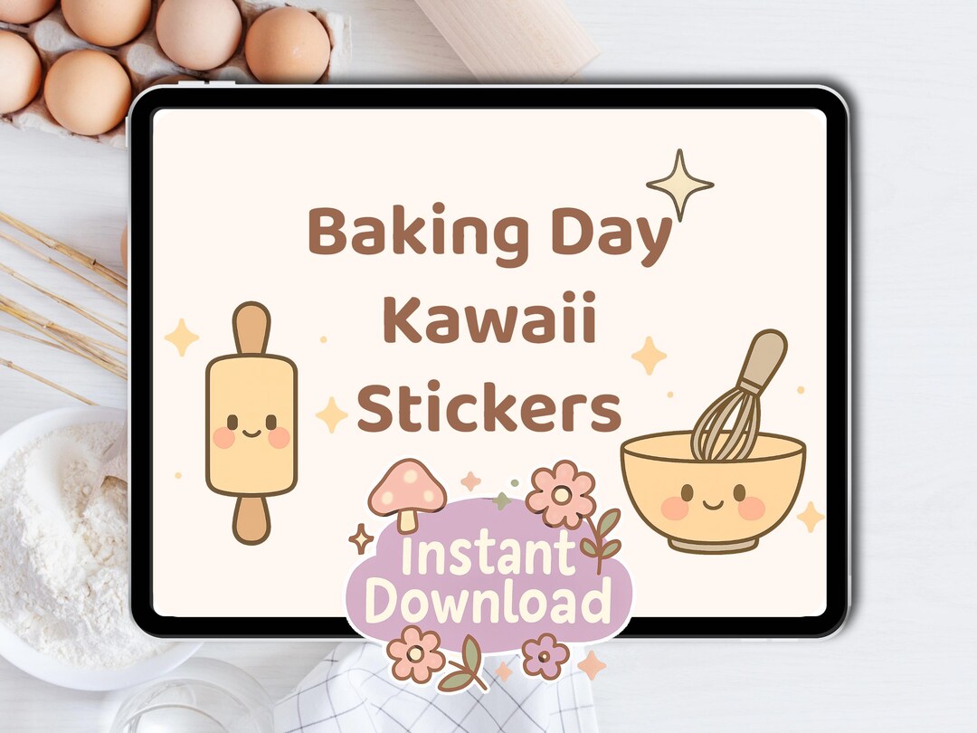 Baking Day Kawaii Sticker Pack | Cozy Cottagecore Food Stickers ...